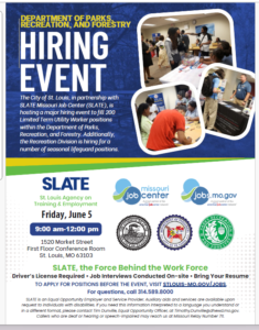 City of St. Louis, SLATE to Host Major Hiring Event for Parks and ...